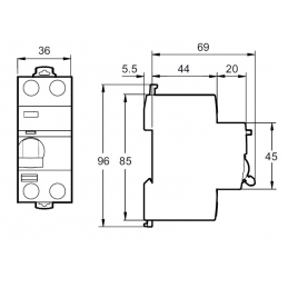 schneider differenziale puro 2poli 25a 30MA ac 2 moduli schneider a...