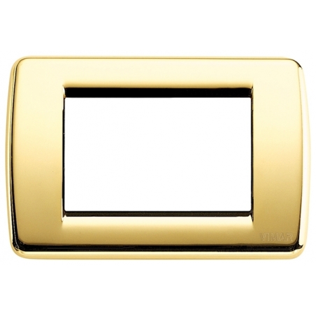 vimar idea placca rondo 3 moduli posti oro lucido mostrina metallo ...